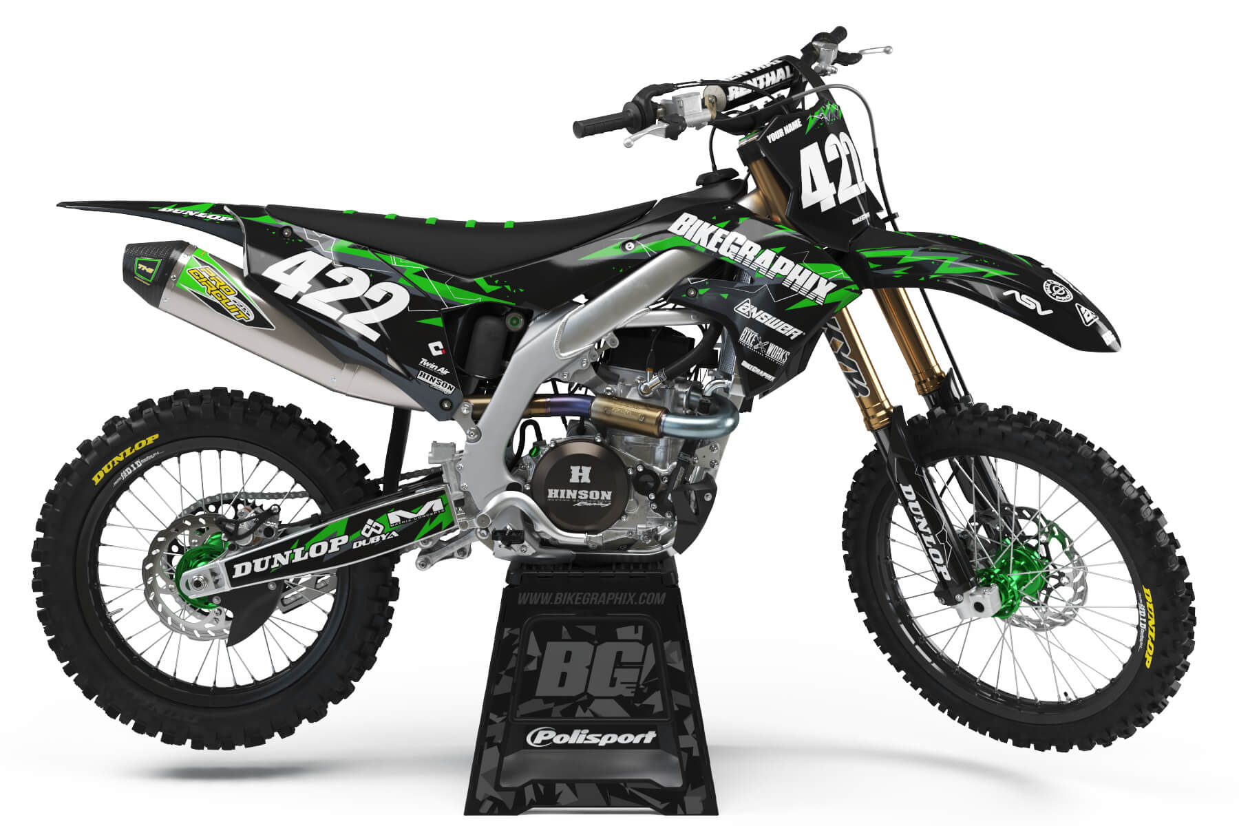 Kawasaki Bolt Semi Custom Motocross Graphics BikeGraphix