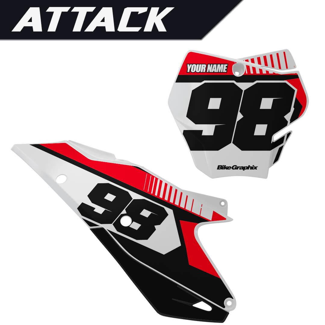 Gas Gas Attack Number Plate Graphics - BikeGraphix