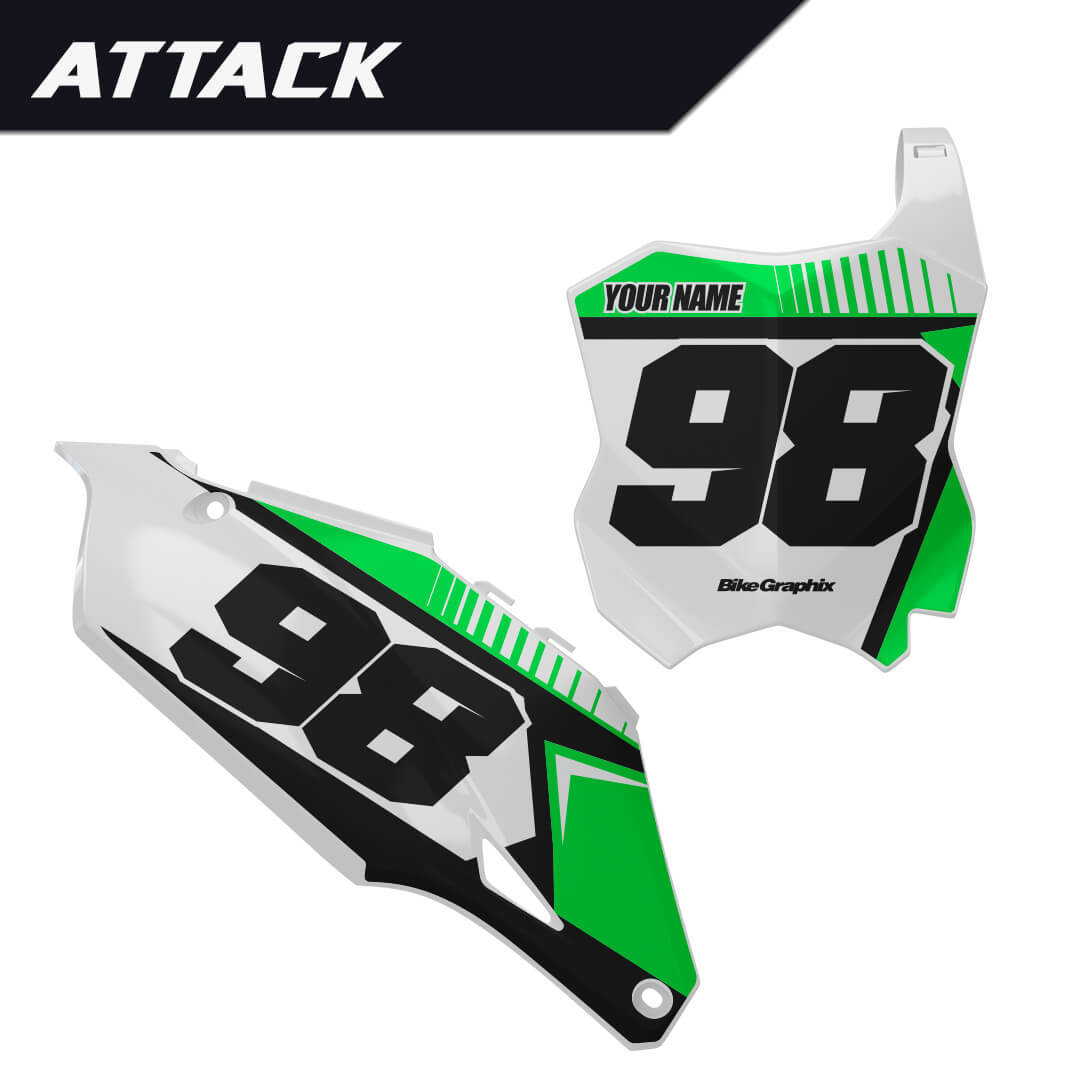 Kawasaki Attack Number Plate Graphics - BikeGraphix