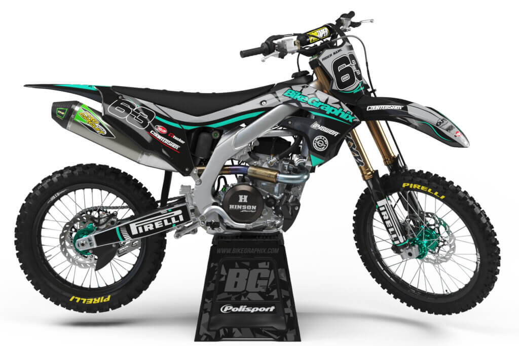 Kawasaki Livery Semi Custom Motocross Graphics - BikeGraphix