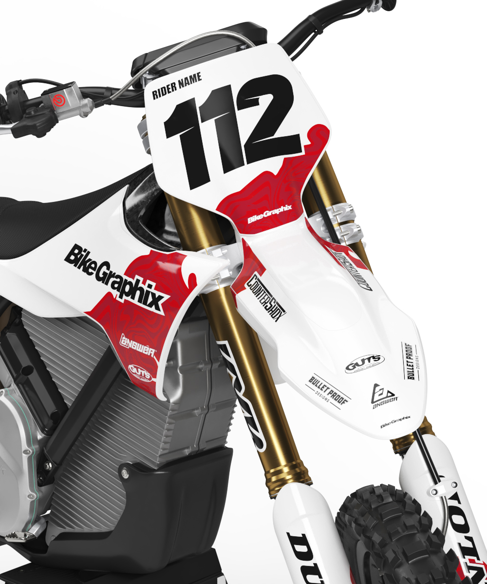 Stark Twisted White Semi Custom Motocross Graphics - BikeGraphix